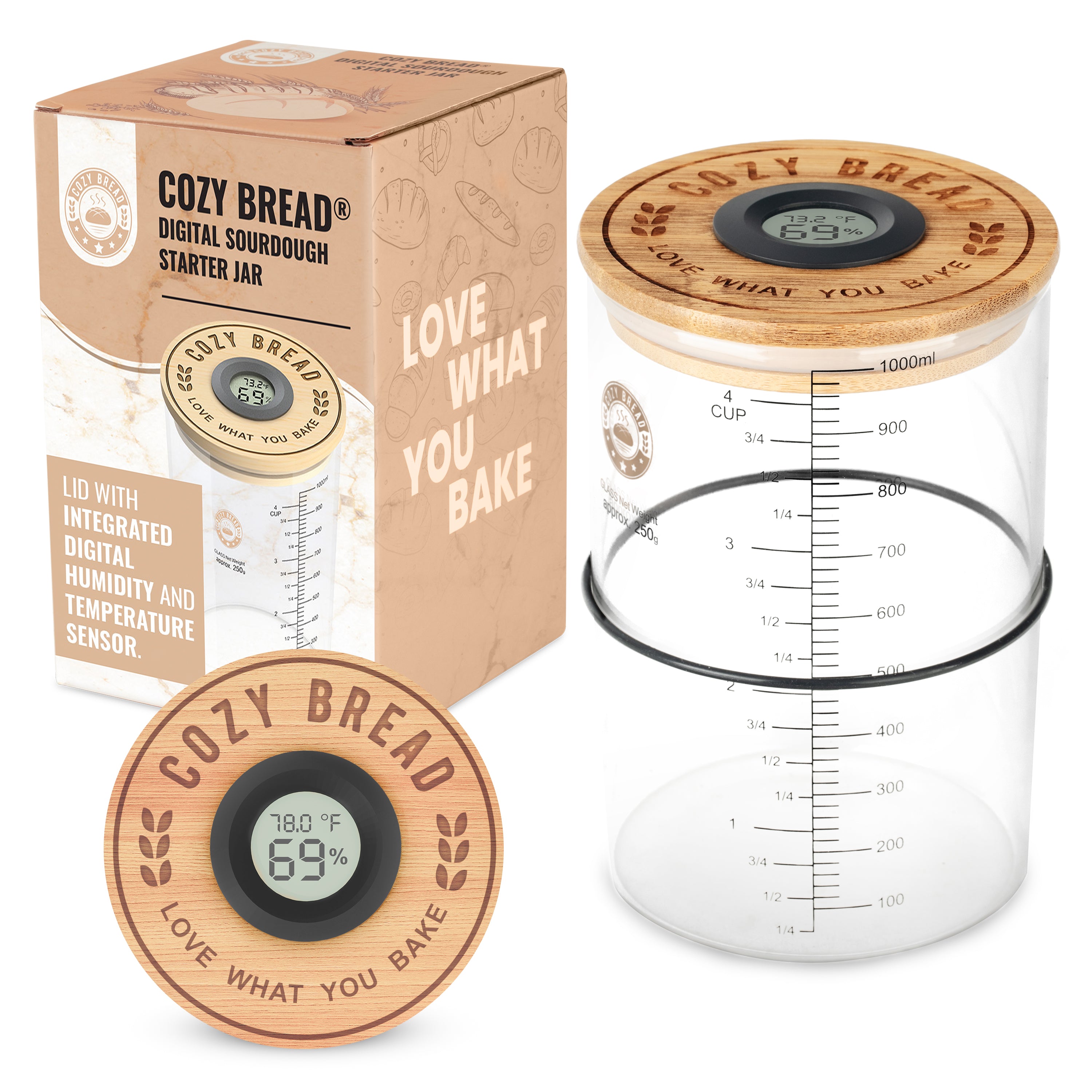 Cozy Bread® Digital Sourdough Starter Jar